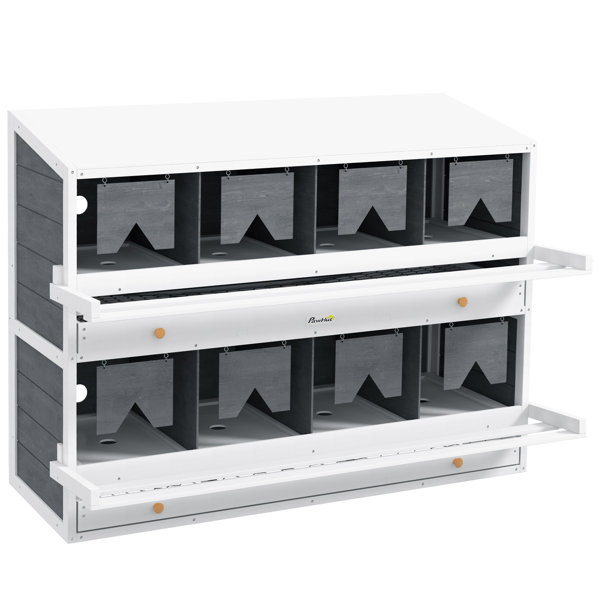 Tucker Murphy Pet™ Nesting Boxes For Chickens, 8 Compartments Wood Roll Out Laying Nest Box For ...